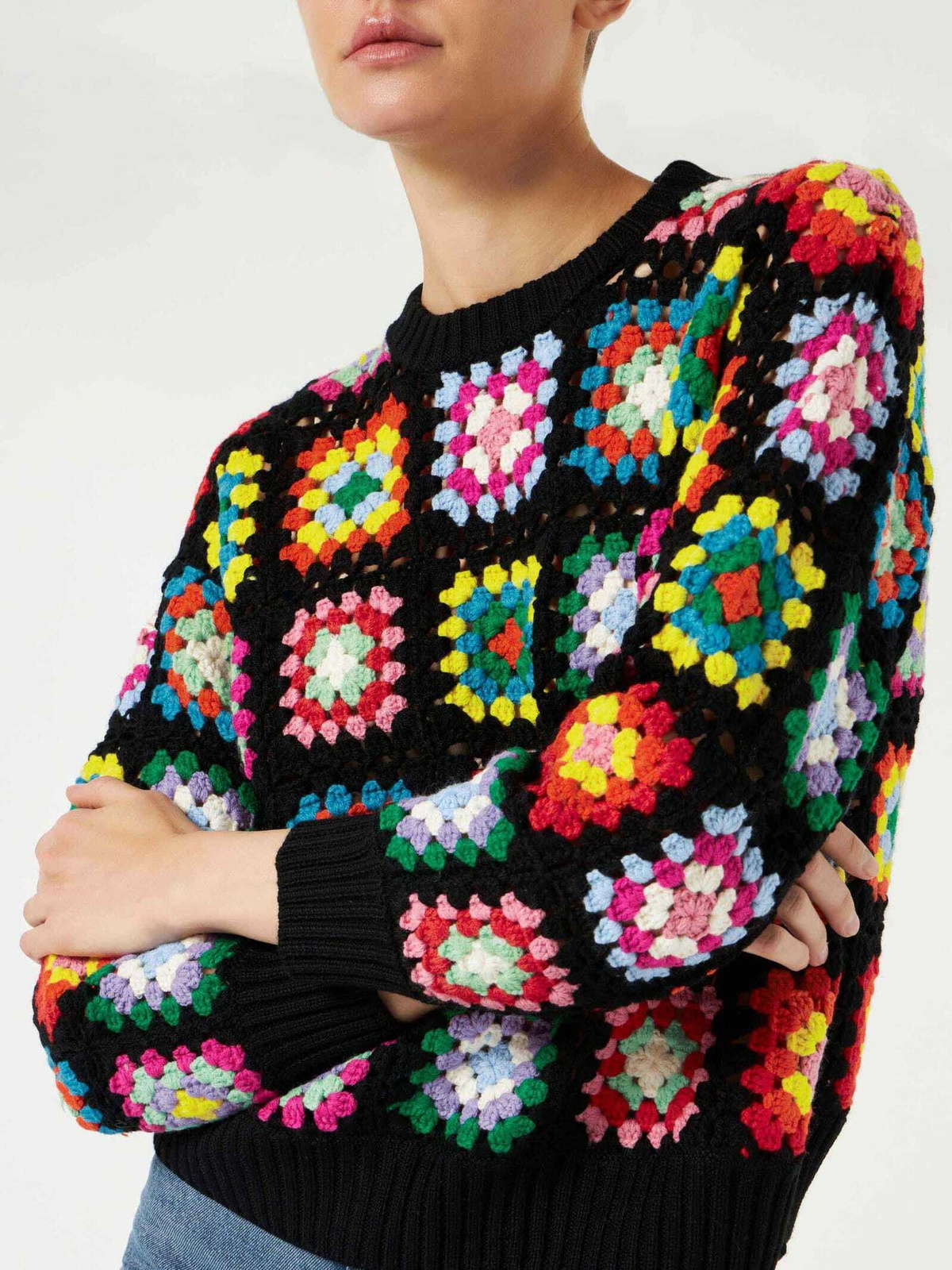 MC2 Saint Barth Woman Multicolor Crochet Sweater MC2 Saint Barth