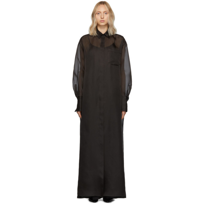 The Row Black Silk Organza Siena Dress The Row