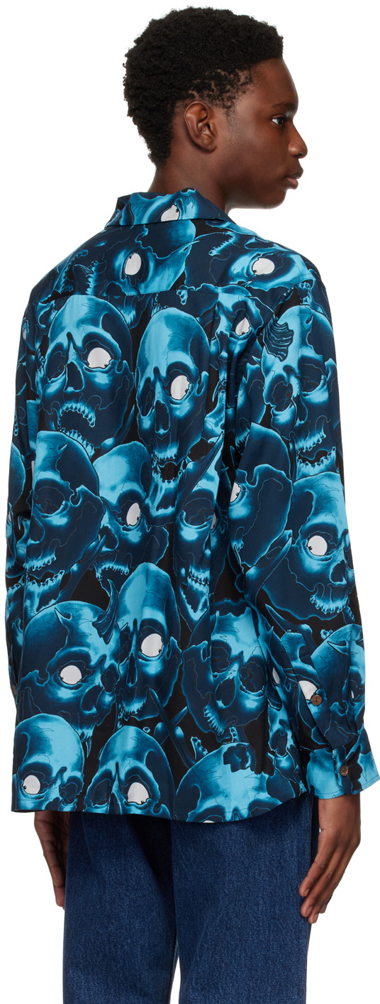 WACKO MARIA Blue 56 Tattoo Studio Edition Graphic Shirt Wacko Maria