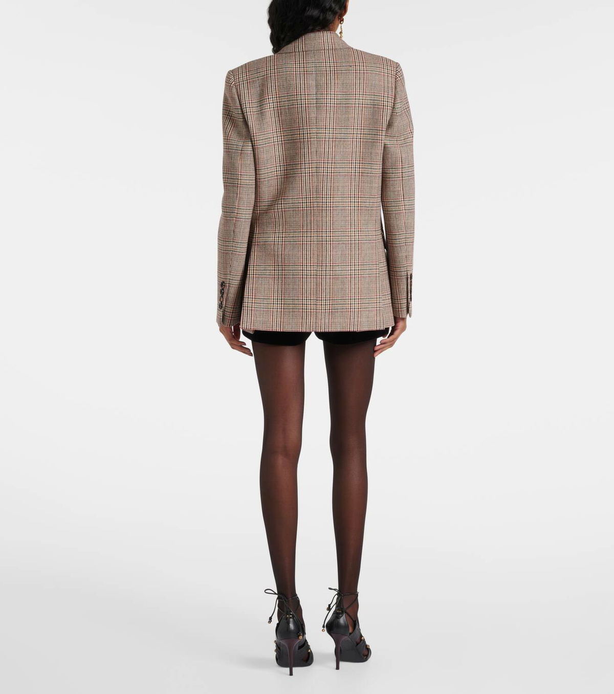 Chloé Prince of Wales check wool-blend blazer Chloe