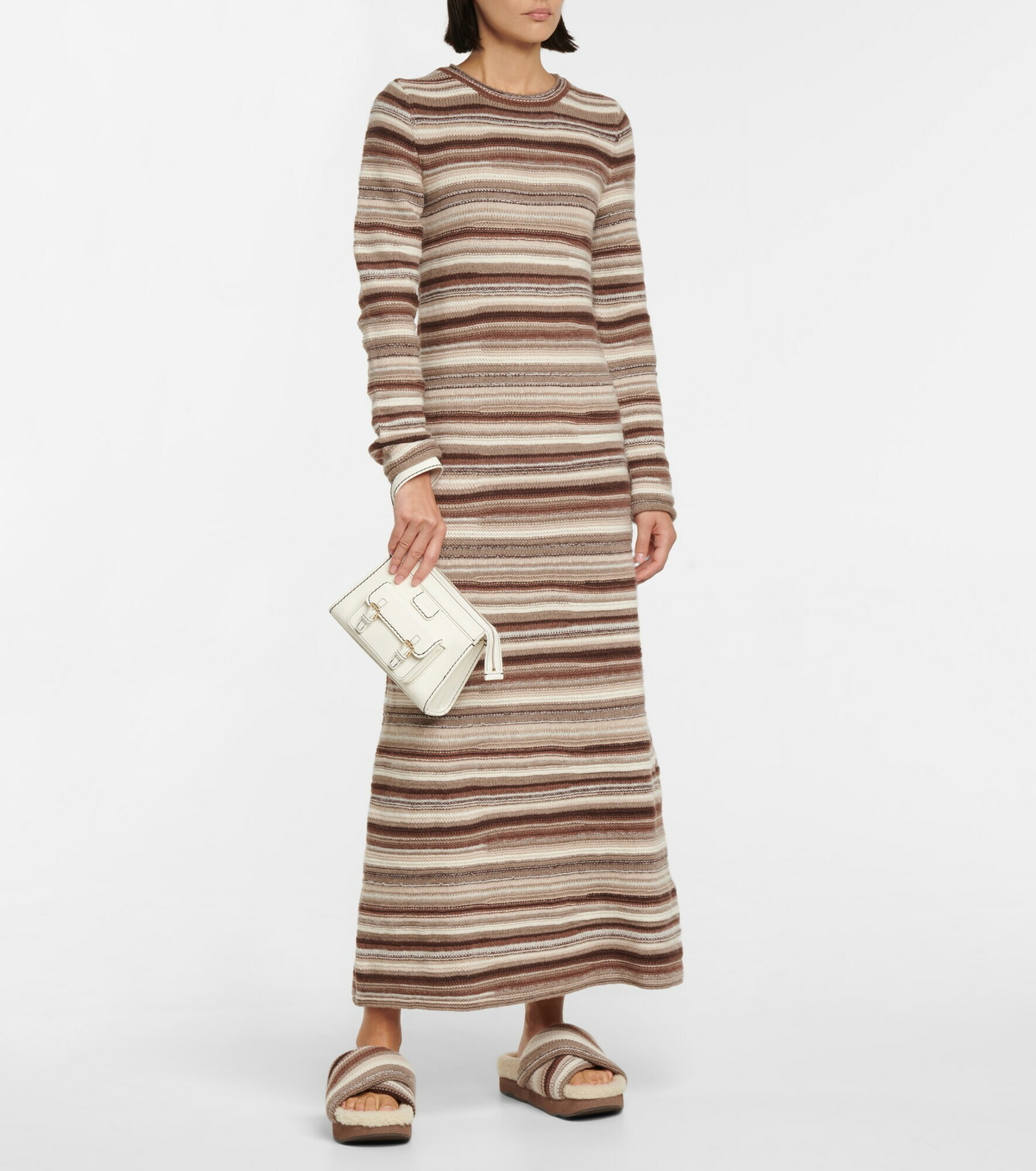 Chloe - Wavy shearling slides Chloe