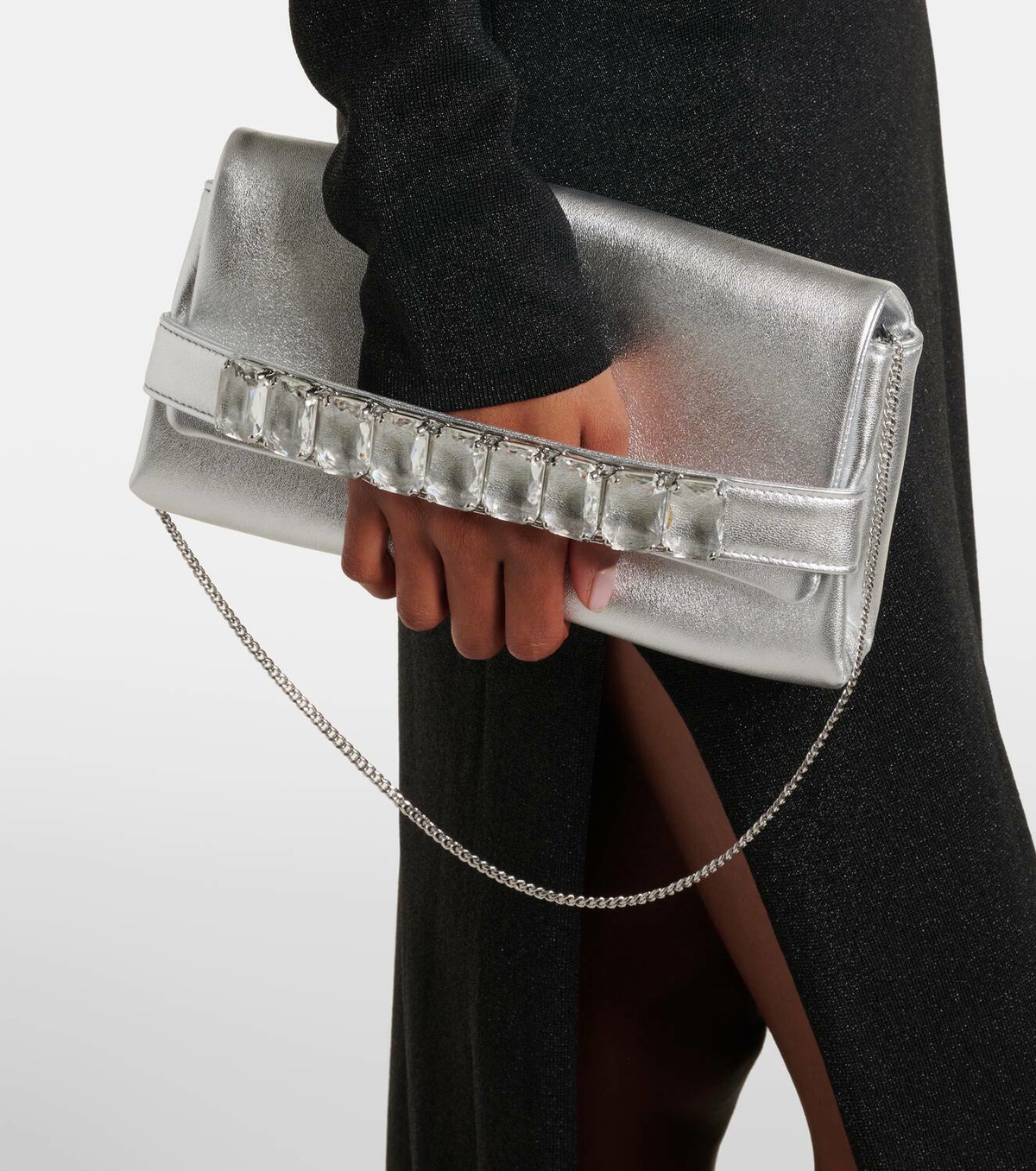 Jimmy Choo Kya metallic leather clutch Jimmy Choo