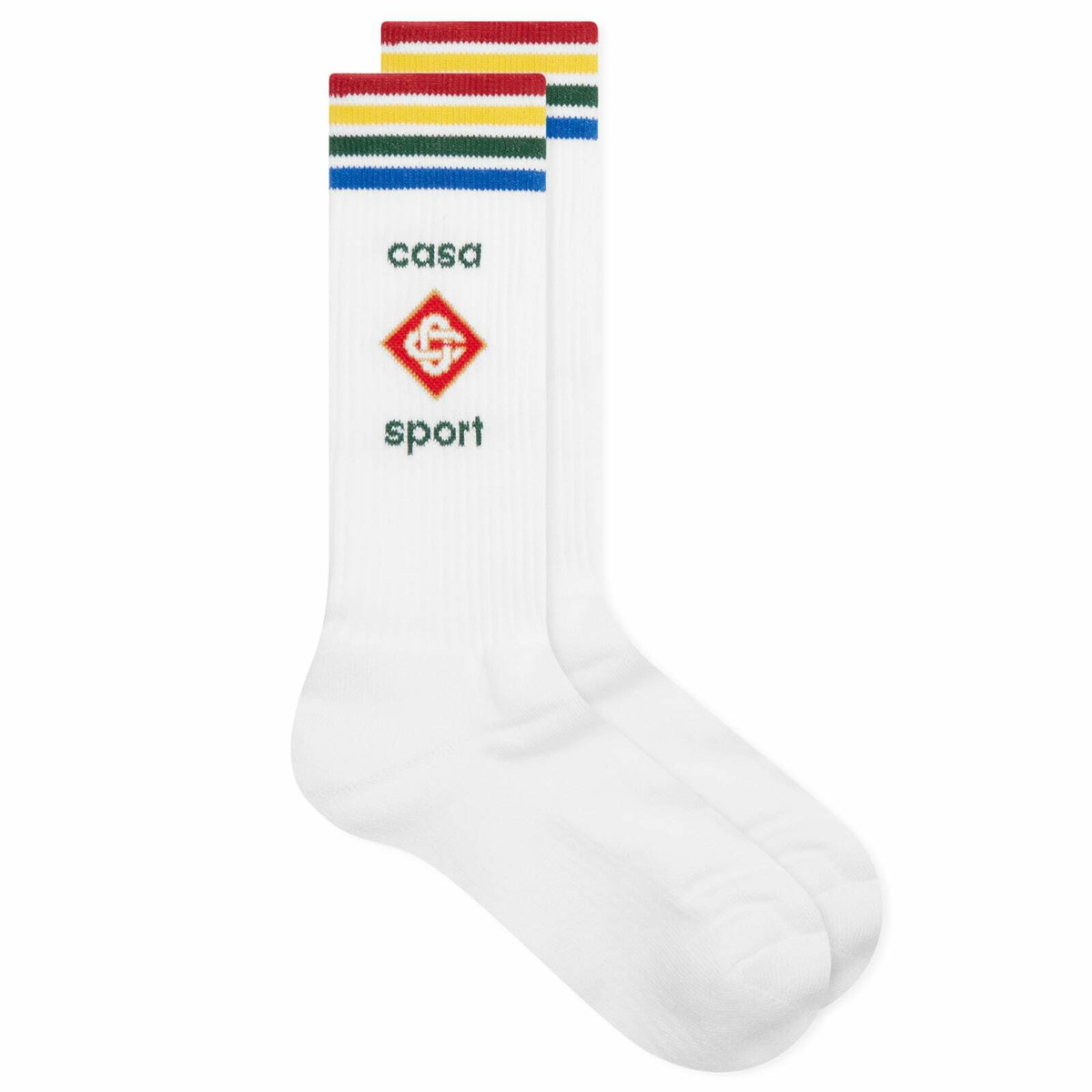 Casablanca Men's Casasport Crew Socks in White Casablanca