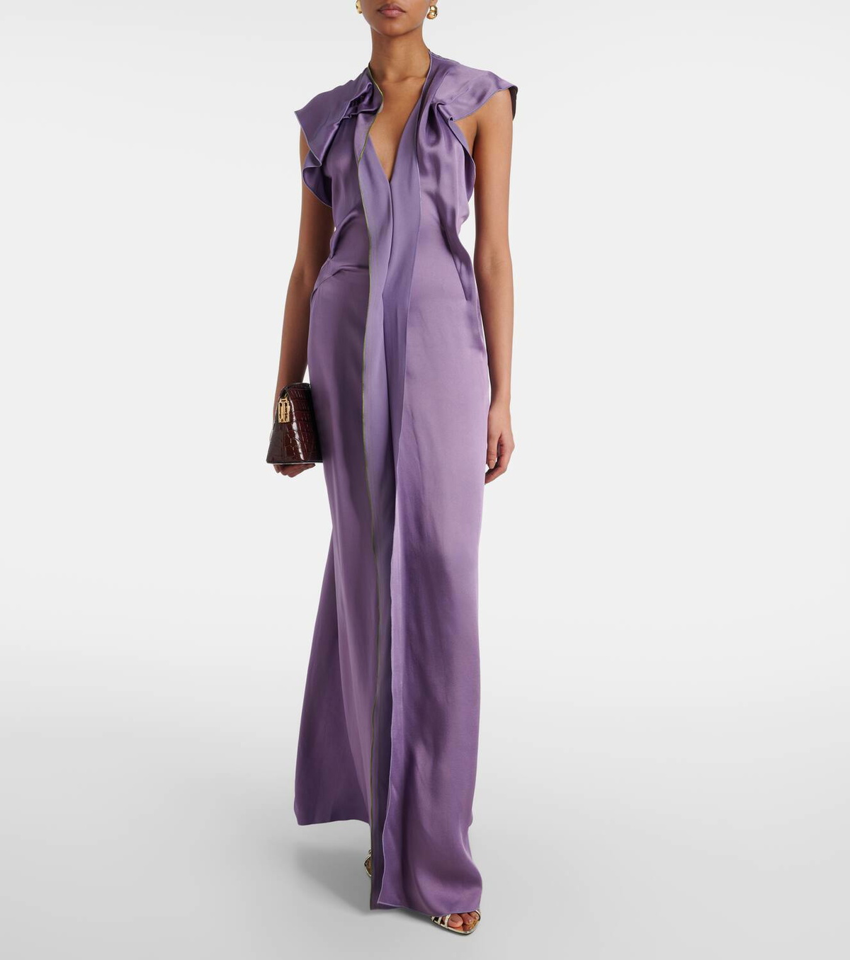 Victoria Beckham Draped open-back satin gown Victoria Beckham