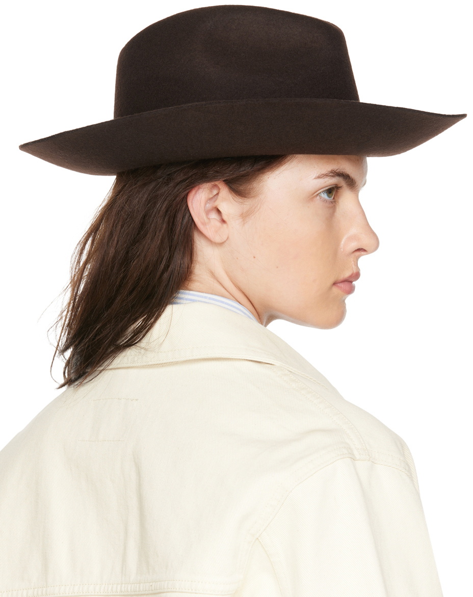 Golden Goose Brown Wool Felt Golden Studded Fedora Golden Goose Deluxe ...