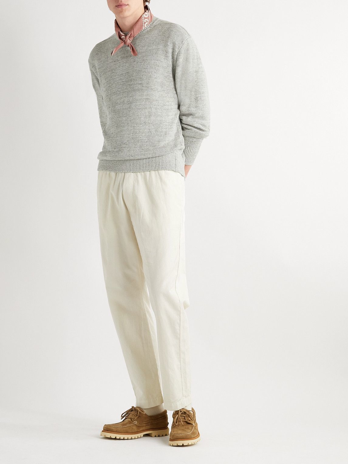 Inis Meáin - Donegal Linen Sweater - Gray Inis Meáin