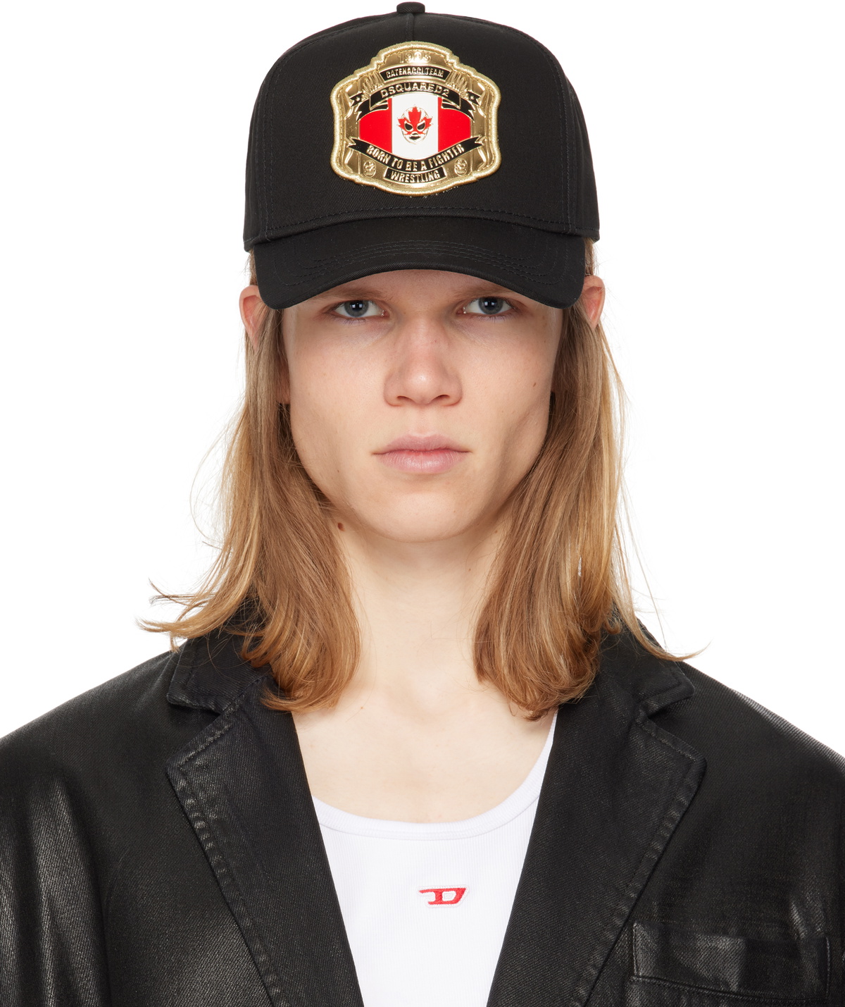 Dsquared2 Black Boxeur Patch Cap Dsquared2