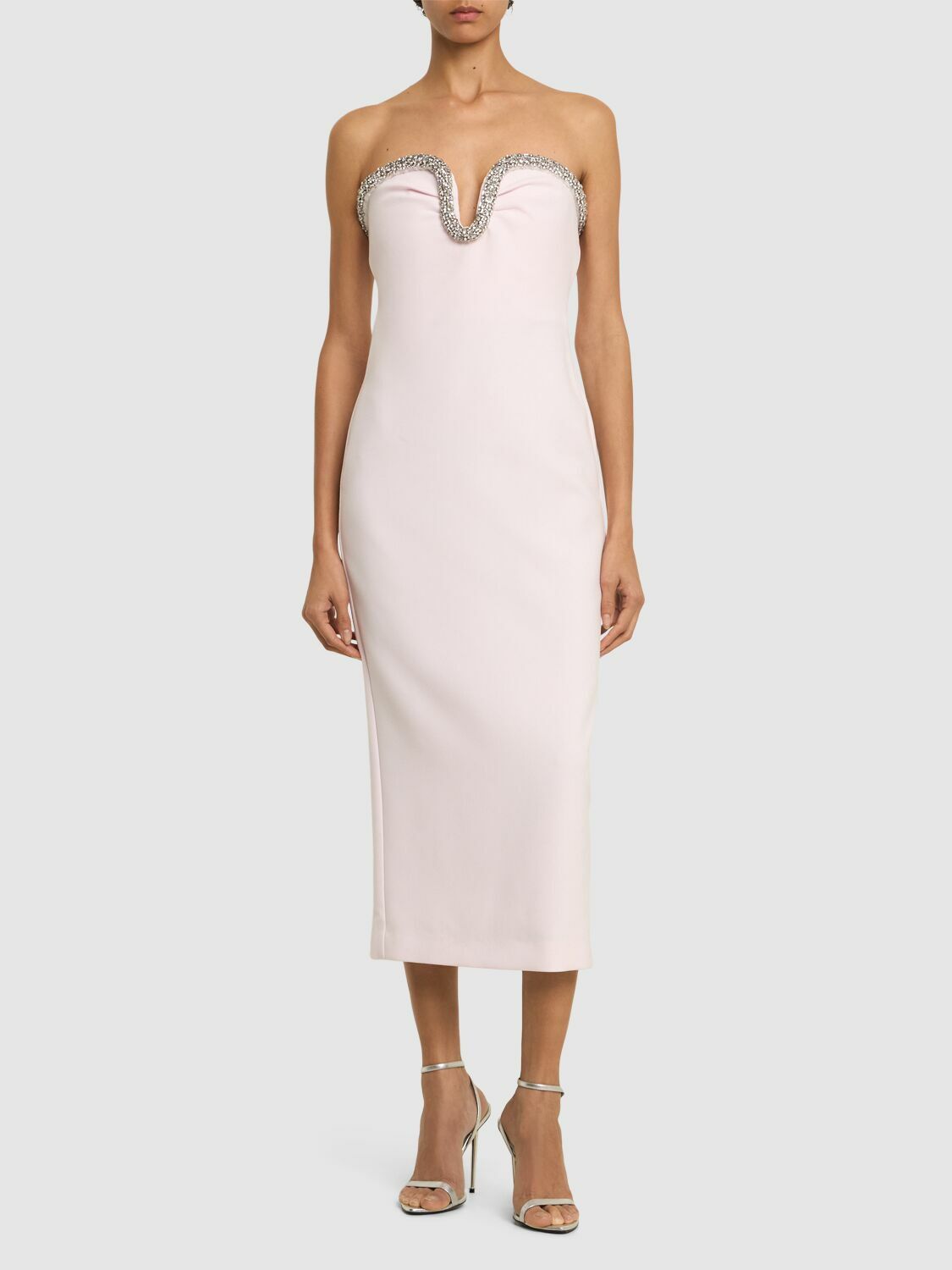 ROLAND MOURET Strapless Embellished Crepe Midi Dress Roland Mouret