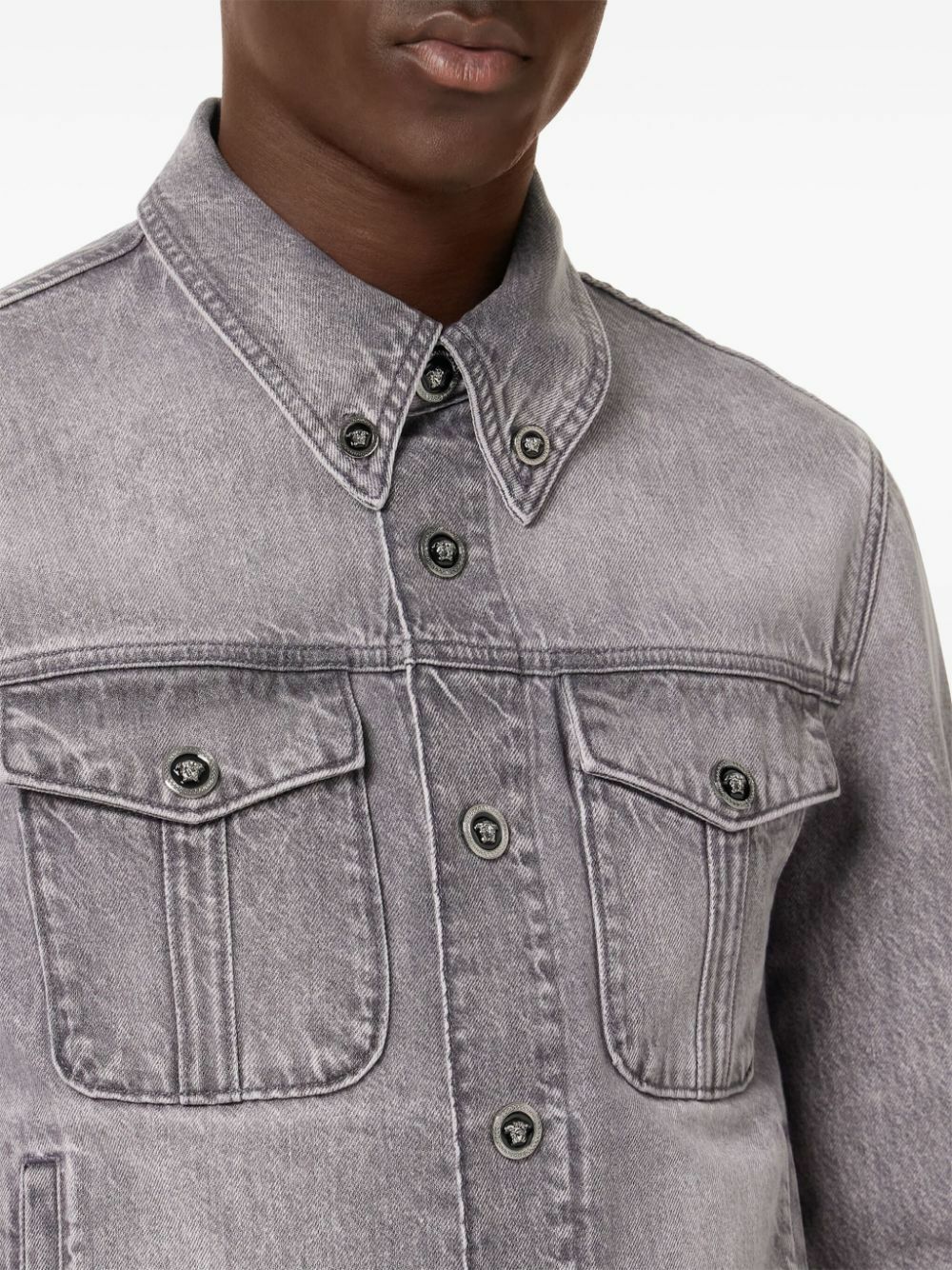 Versace Grey Medusa Denim Jacket Versace