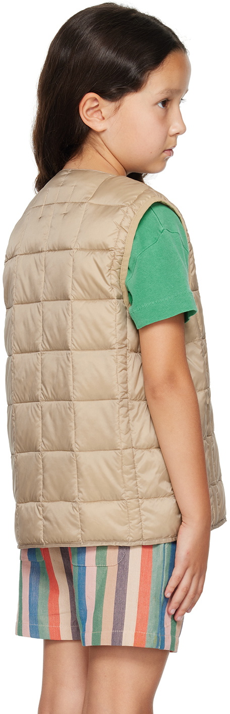 TAION Kids Beige V-Neck Down Vest Taion Extra
