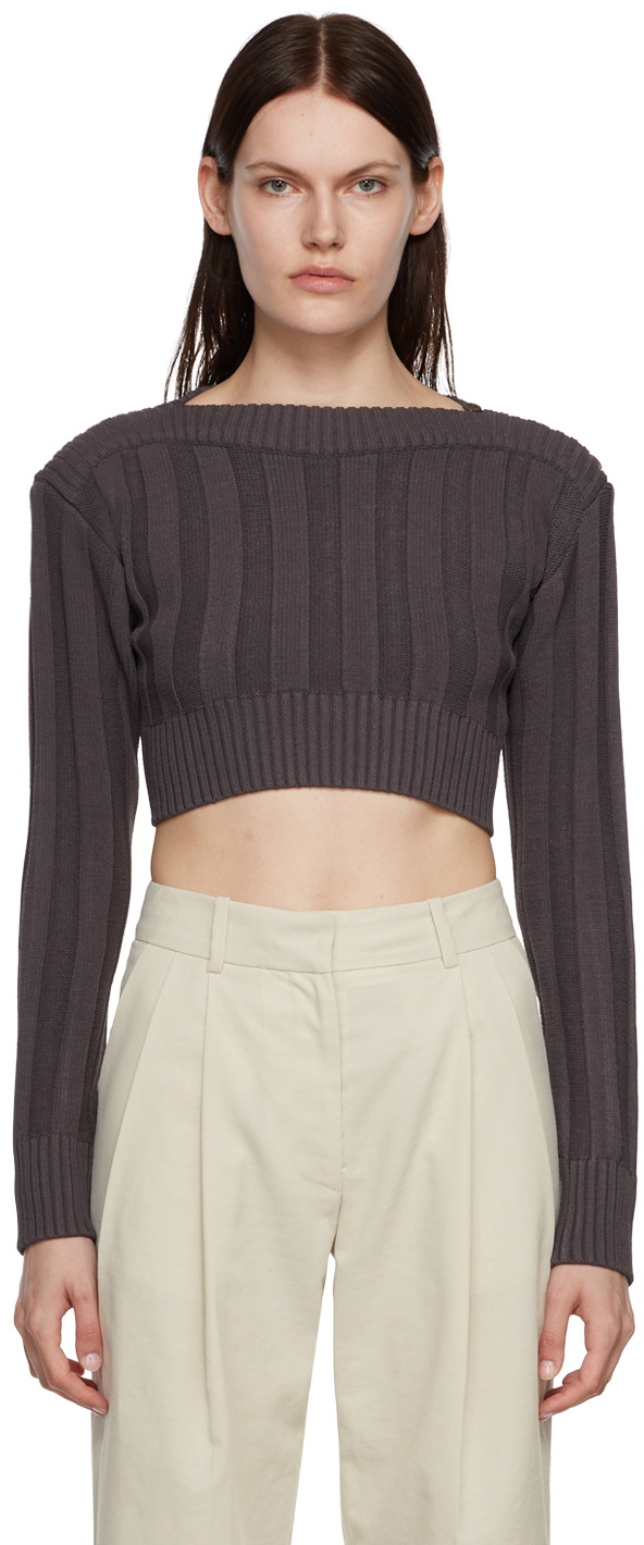 LOW CLASSIC Gray Cropped Sweater Low Classic