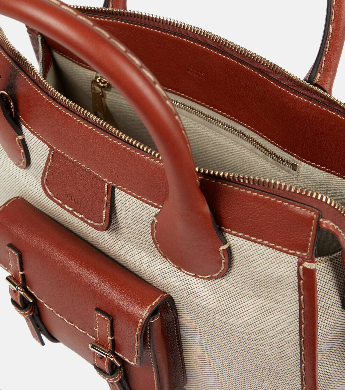 Chloe - Edith Medium canvas and leather tote Chloe