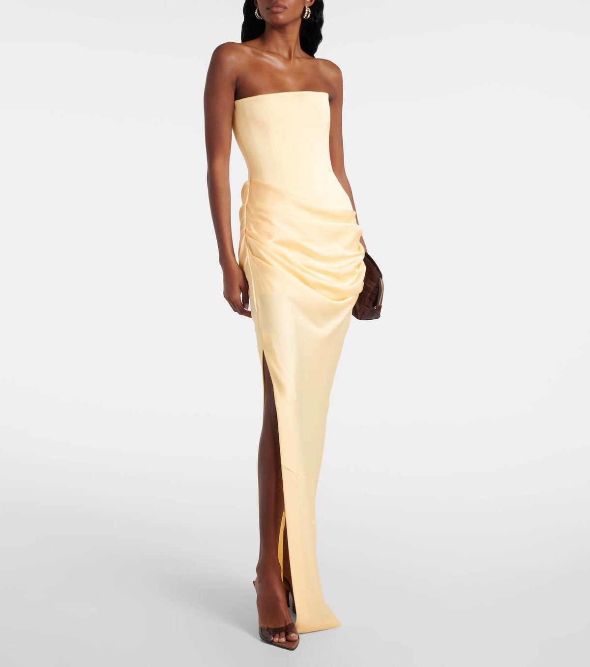 Alex Perry Draped crêpe satin corset dress Alex Perry