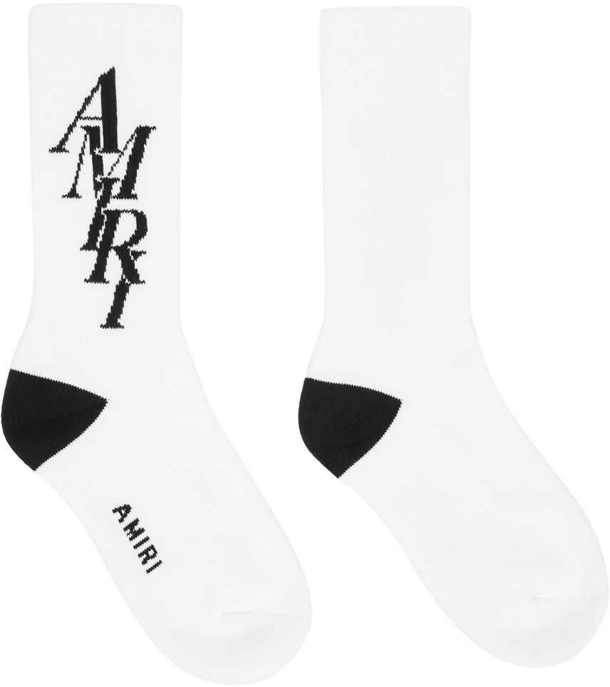 AMIRI White & Black Stack Socks Amiri