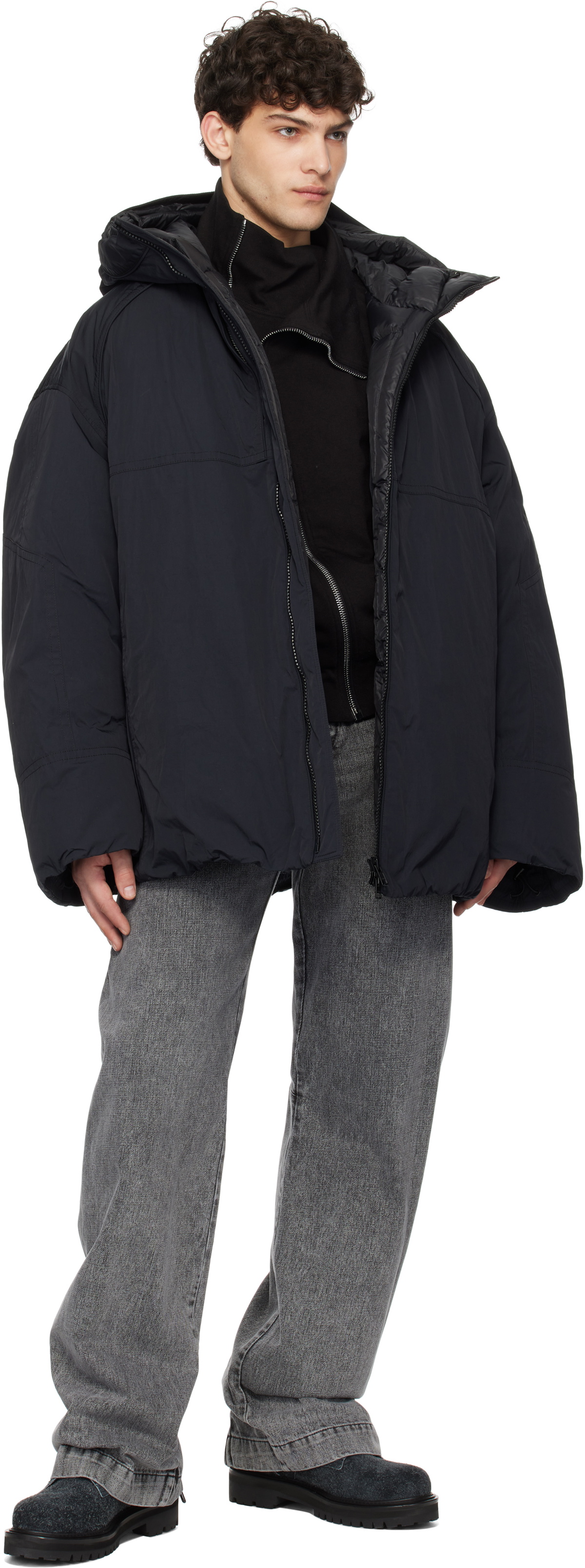Juun.J Black Heavy Down Jacket Juun.J