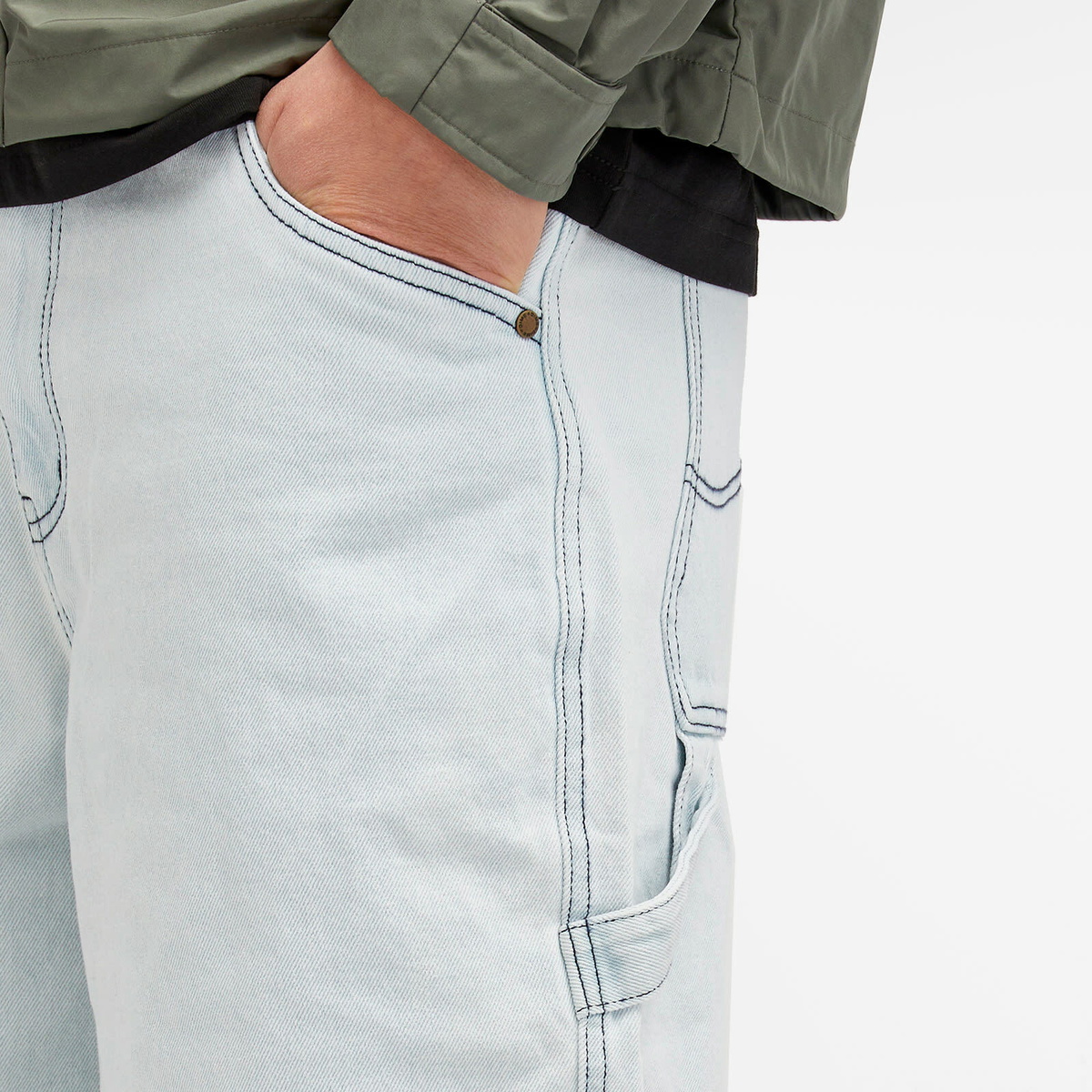 Dime Men's Classic Denim Shorts in Faded Blue Dime