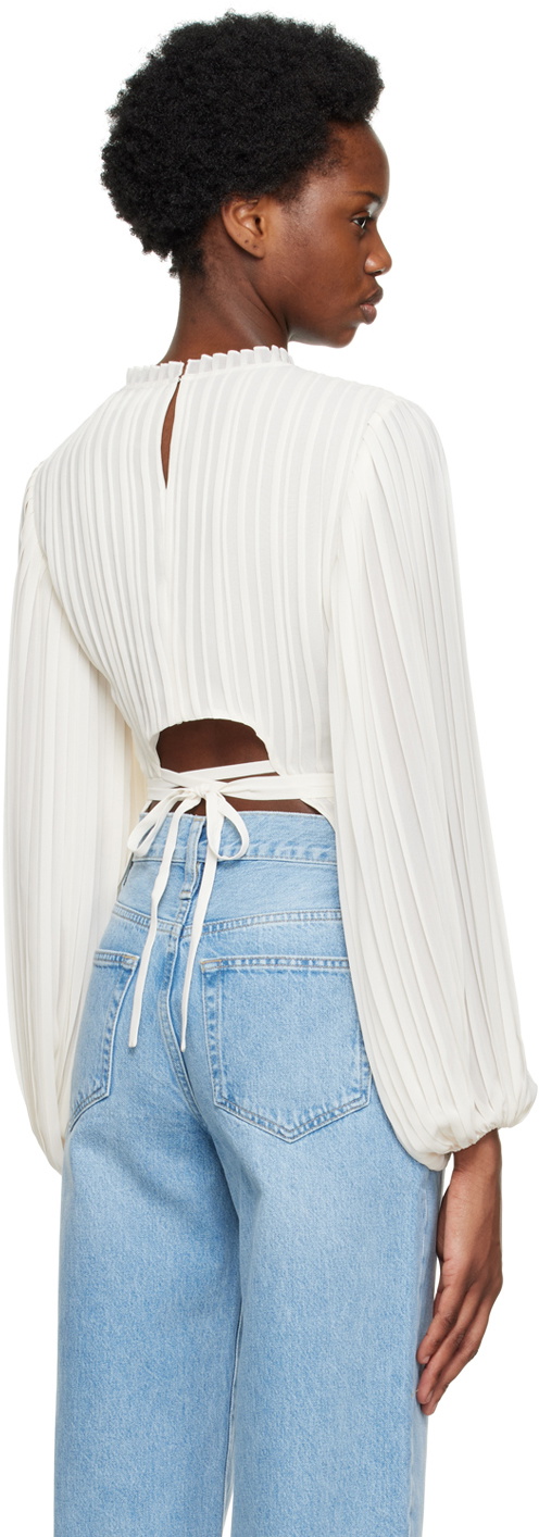 FRAME Off-White Cutout Blouse Frame Denim