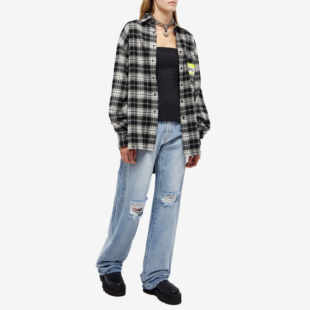 Vetements Women's Cut-Up Destroyed Jean in Light Blue Vetements
