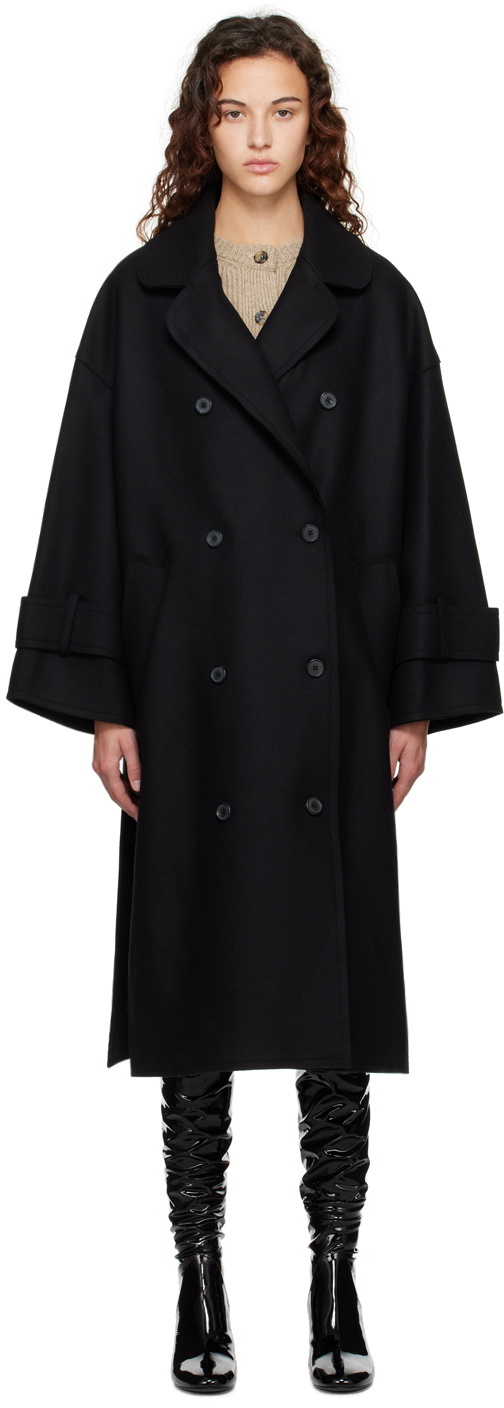 KHAITE Black Fallon Coat Khaite