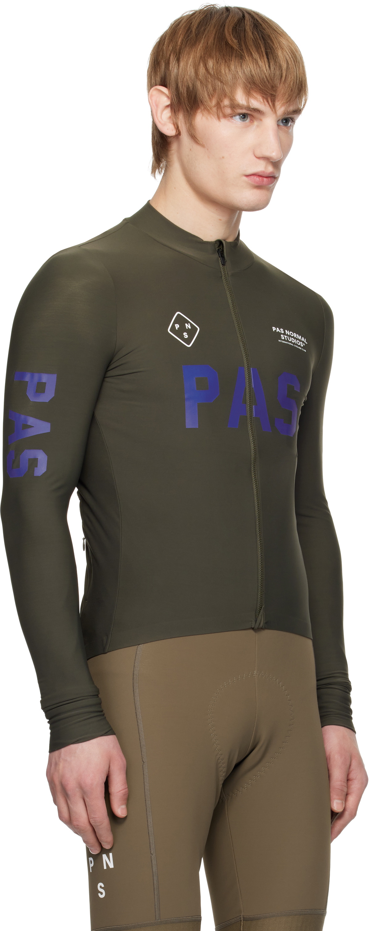 Pas Normal Studios Khaki 'PAS' Mechanism Long Sleeve Cycling Top Pas ...