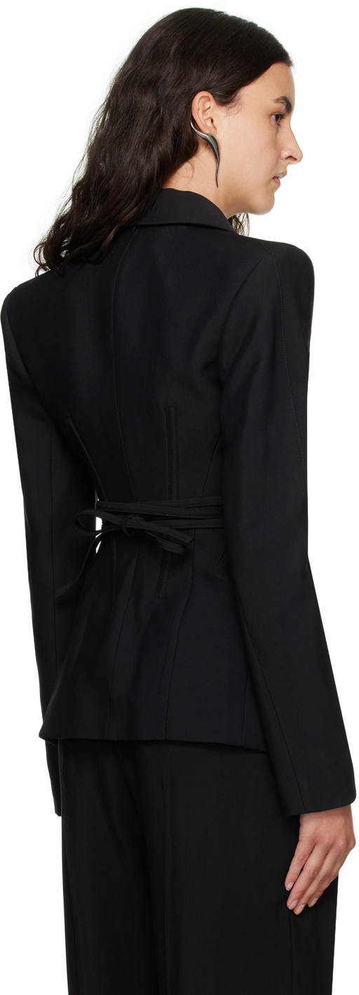 Mugler Black Sculpted Blazer Mugler