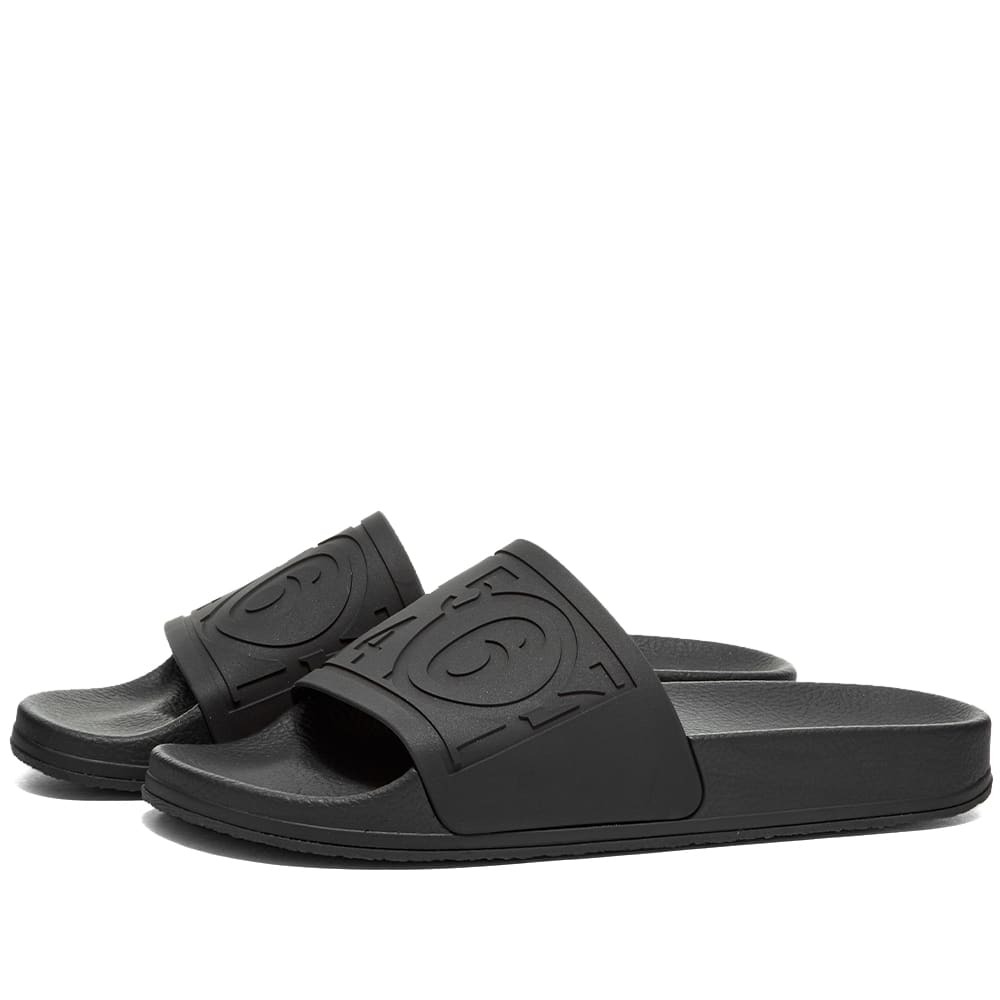 MM6 Maison Margiela Women's MM6 Logo Pool Slides in Black MM6 Maison ...