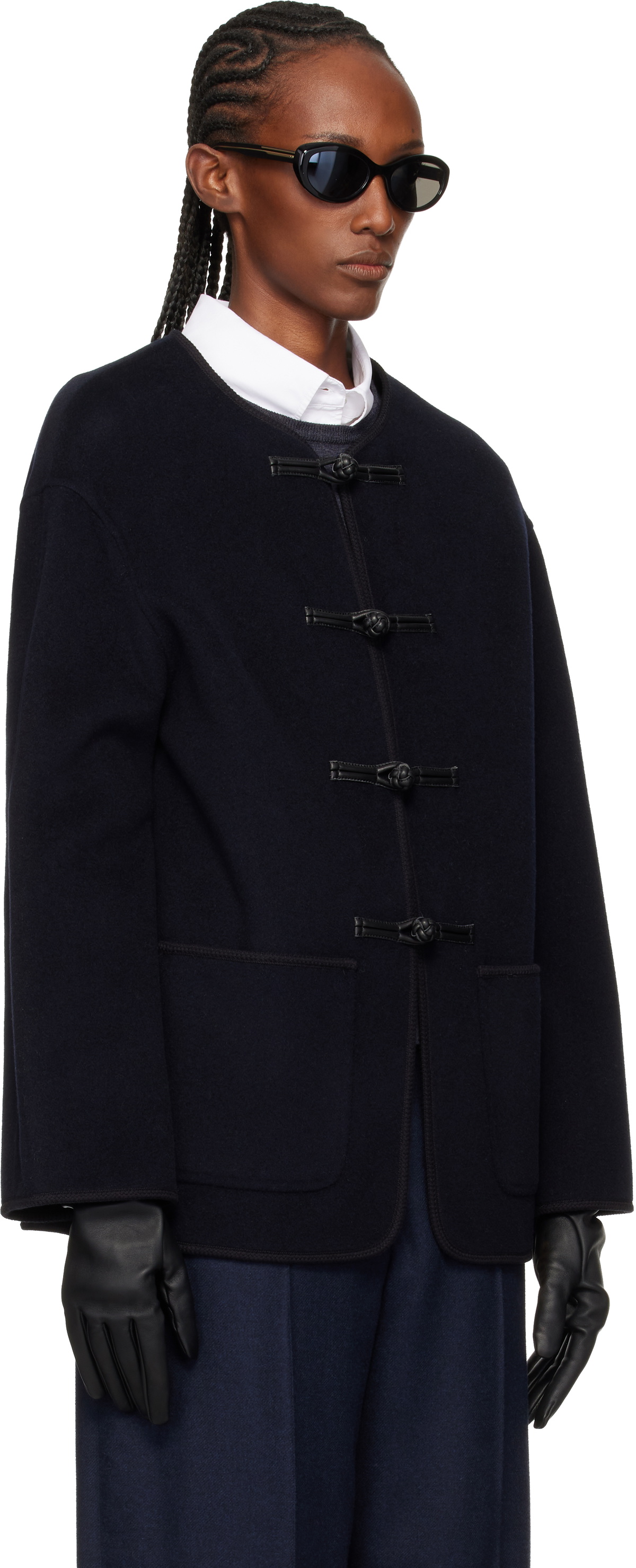 Róhe Navy Double-Faced Wool Jacket Róhe