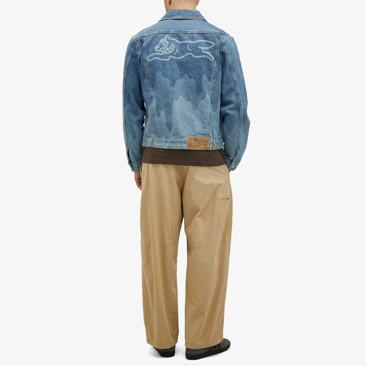 ICECREAM Men's Drip Denim Trucker Jacket in Mid Wash Blue ICECREAM
