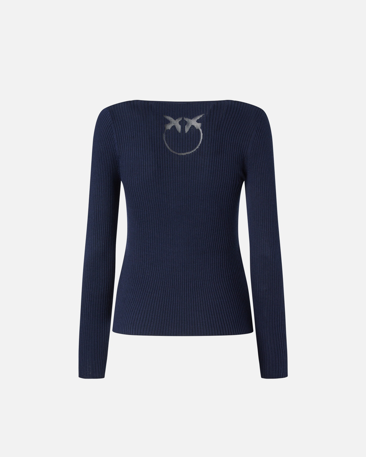 Pinko Silk Blend Ribbed Seraph Sweater Mariner Jacket Blue Pinko