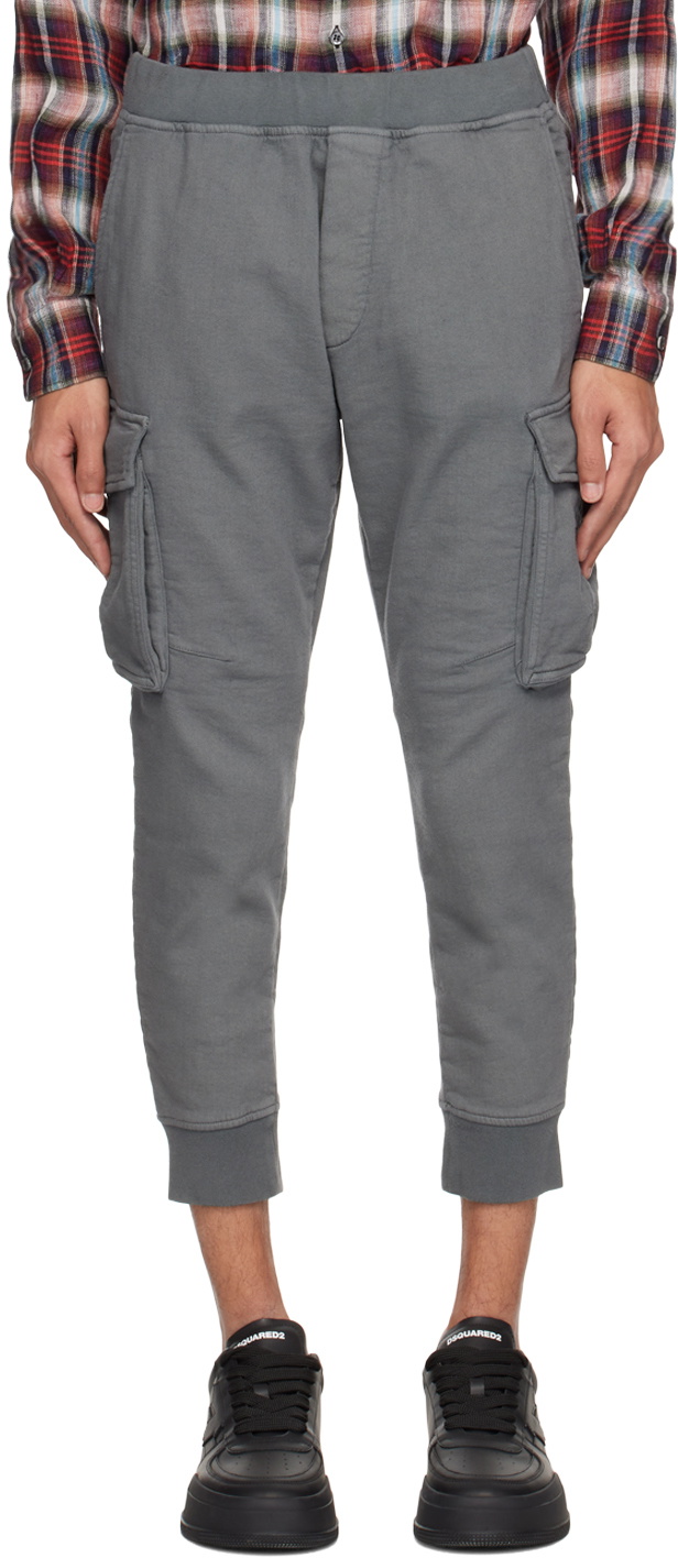 Dsquared2 Gray Flap Pocket Cargo Pants Dsquared2