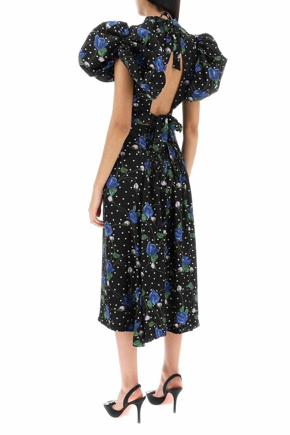 ROTATE midi dress with balloon sleeves Black ROTATE Birger Christensen