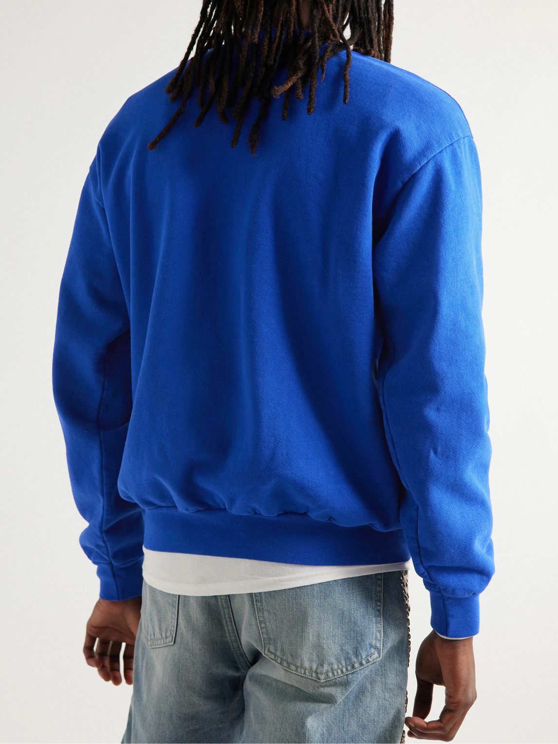Throwing Fits - Logo-Print Cotton-Jersey Sweatshirt - Blue
