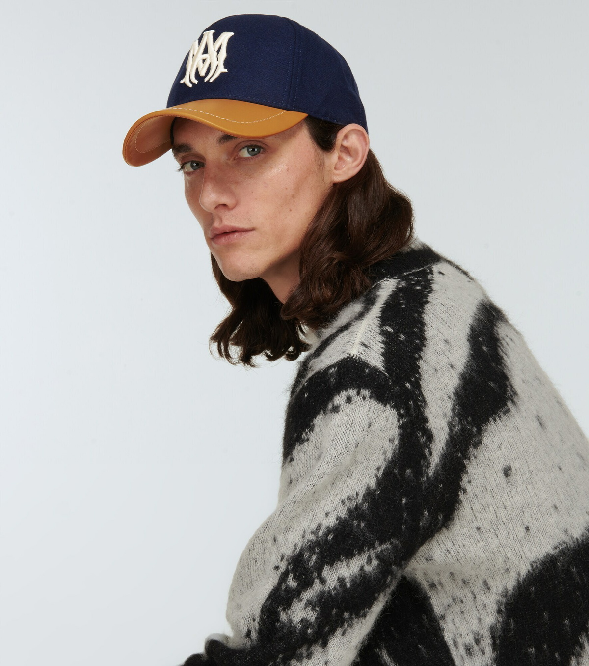 Amiri - Wool and leather baseball cap Amiri