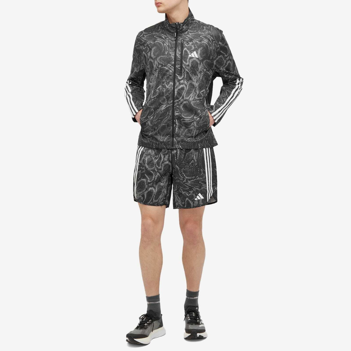 Adidas Running Men's Adidas OTR E AOP Jacket in Black Adidas Running