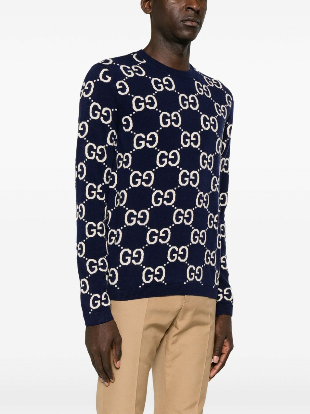 Gucci Blue GG Wool Sweater Gucci
