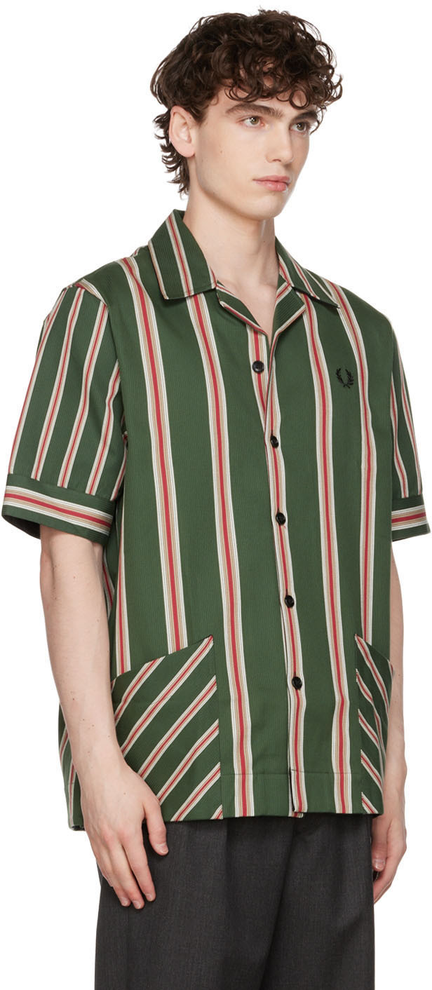 Nicholas Daley Green Fred Perry Edition Vertical Stripe Shirt Nicholas ...