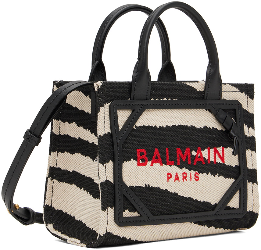 Balmain Black & White Mini B-Army Bag Balmain