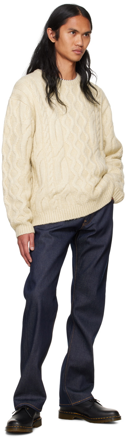 Levi's Off-White Battery Crewneck Sweater Levi's Red