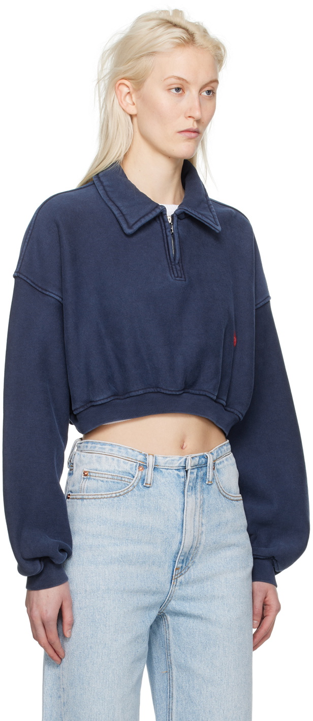 Alexander Wang Navy Half-Zip Sweatshirt Alexander Wang