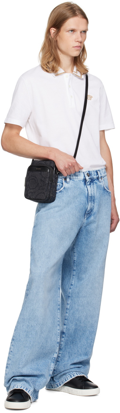 Versace Blue Frayed Edge Jeans Versace