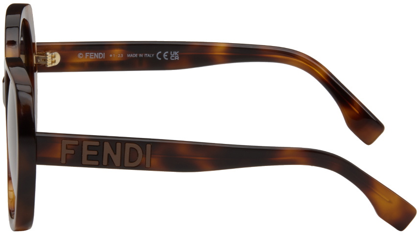 Fendi Tortoiseshell Lettering Sunglasses Fendi