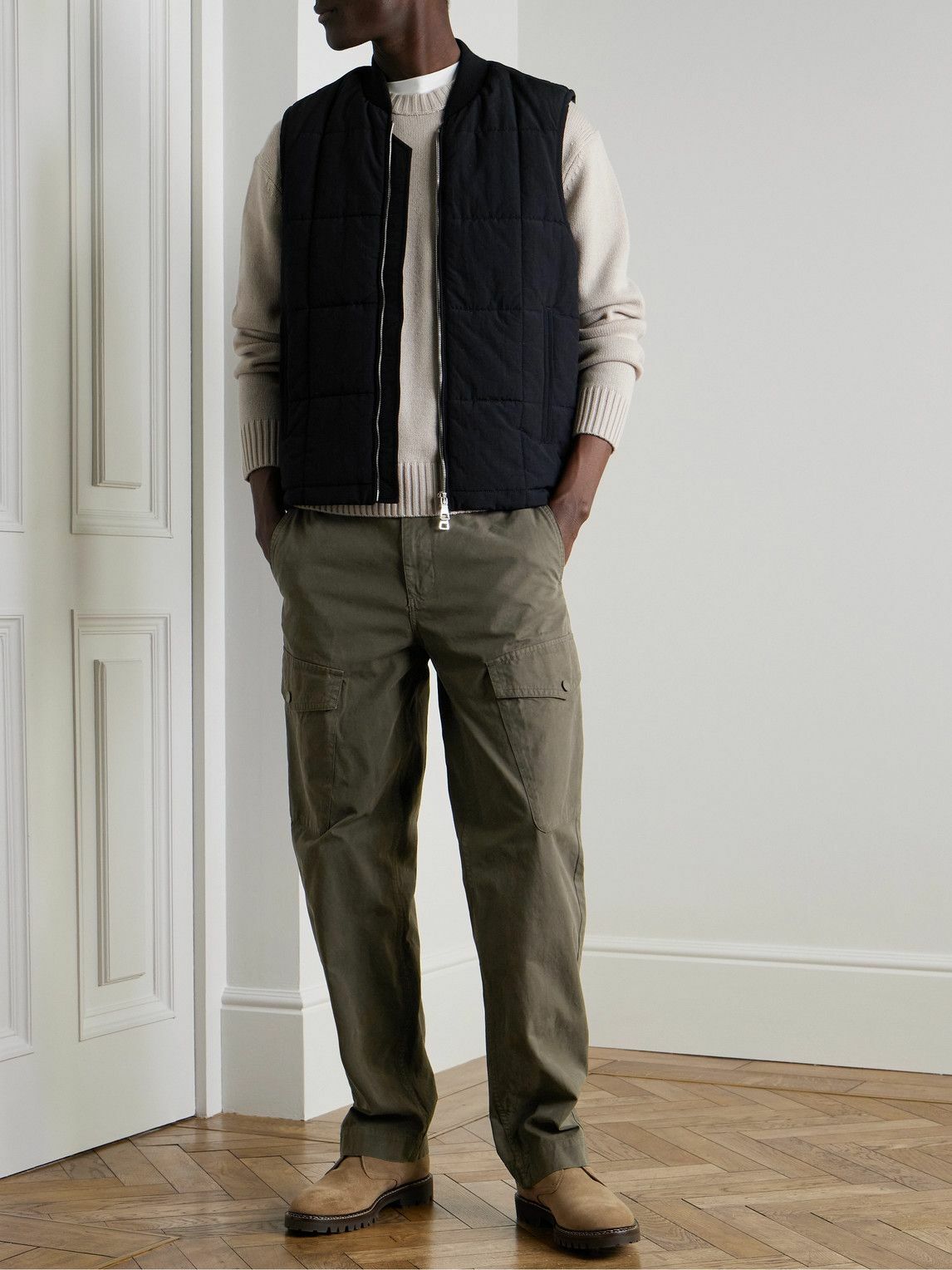 Belstaff - Dispatch Straight-Leg Garment-Dyed Cotton Cargo Trousers ...