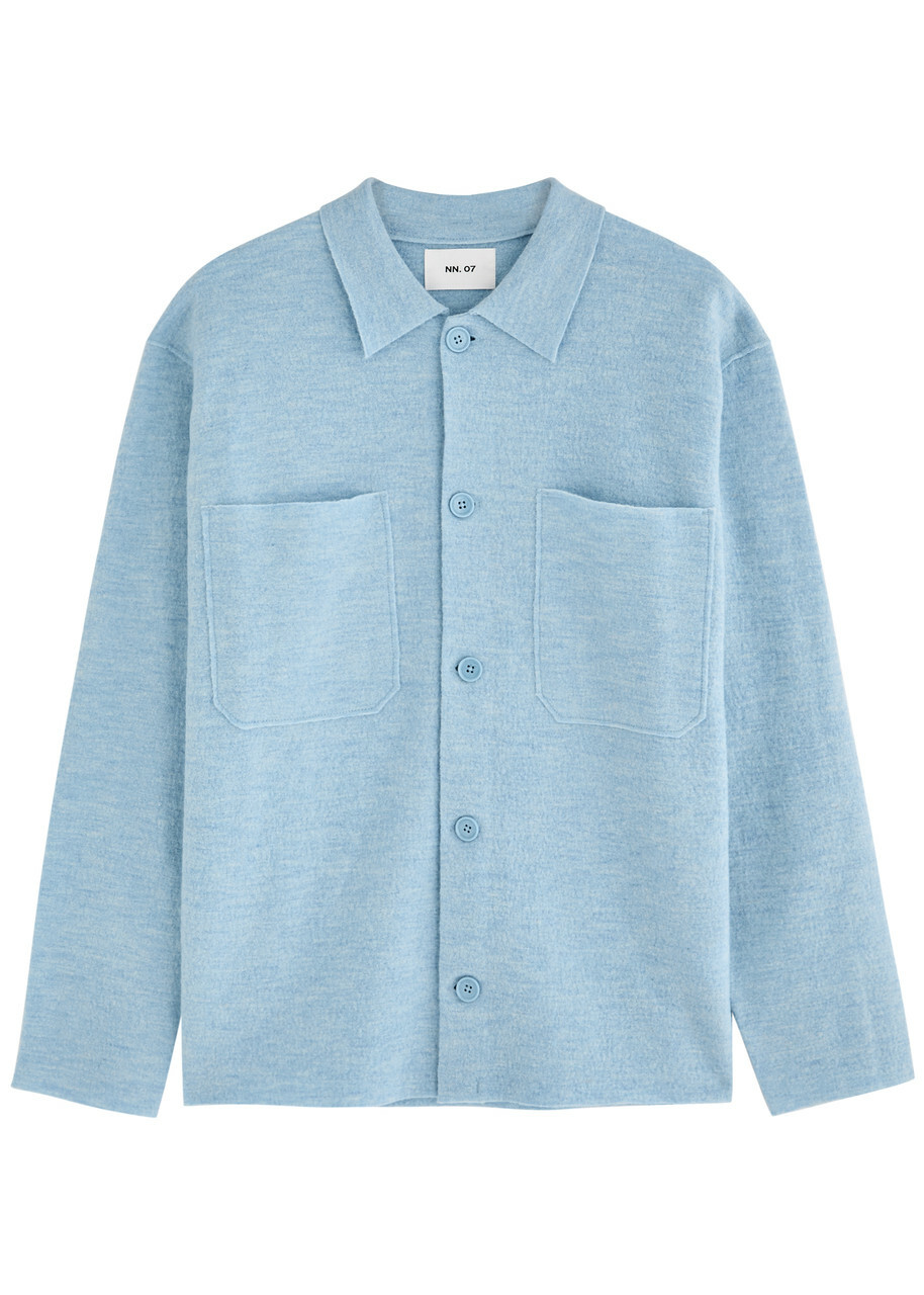 NN07 Jonas Bouclé Wool Overshirt Light Blue NN07