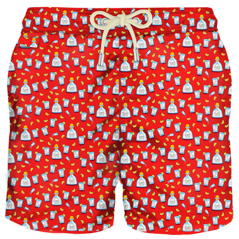 MC2 Saint Barth Man Light Fabric Swim Shorts With Tequila Print MC2 Saint Barth