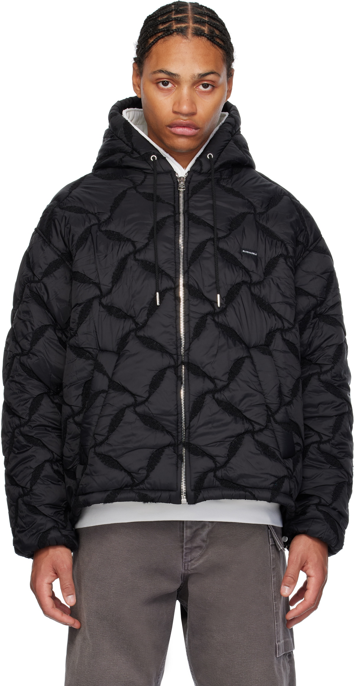 BLUEMARBLE Black Hooded Bomber Jacket BLUEMARBLE