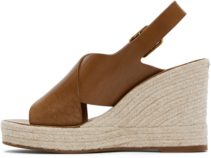 Chloé Brown Pary Wedge Espadrilles Chloe