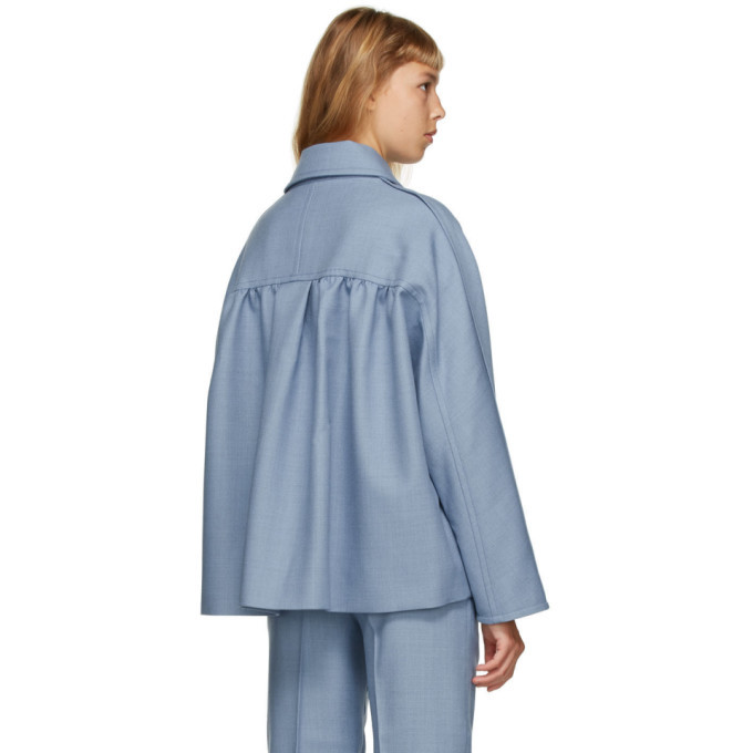 Marni Blue Wool Button-Up Jacket Marni