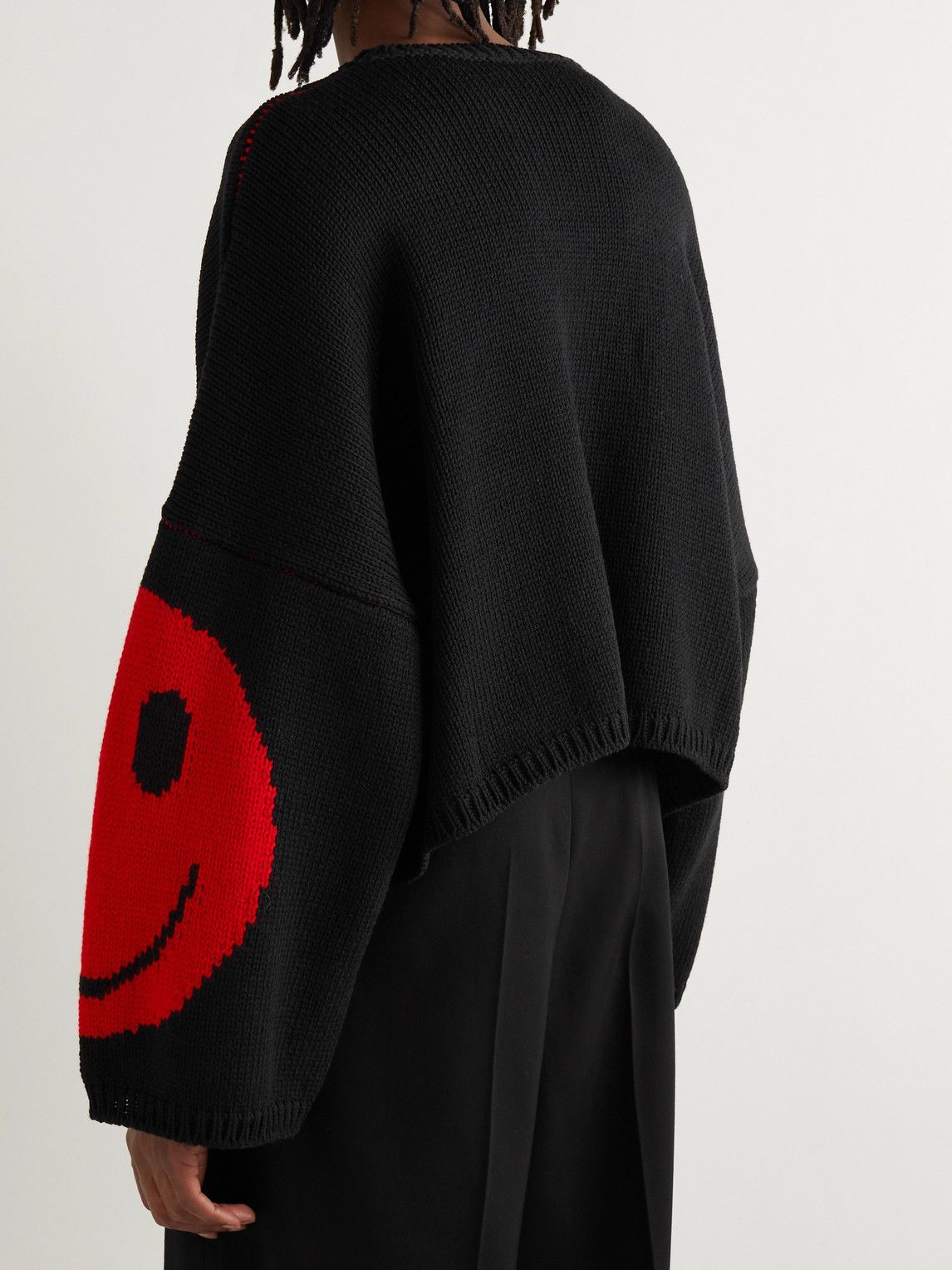 Raf Simons - Smiley Logo-Appliquéd Intarsia Wool Sweater Raf Simons