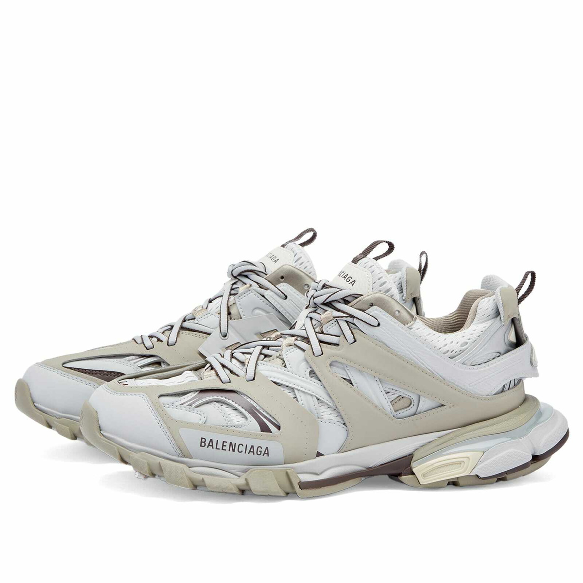 Balenciaga Men's Circuit Runner in White/Silver Balenciaga