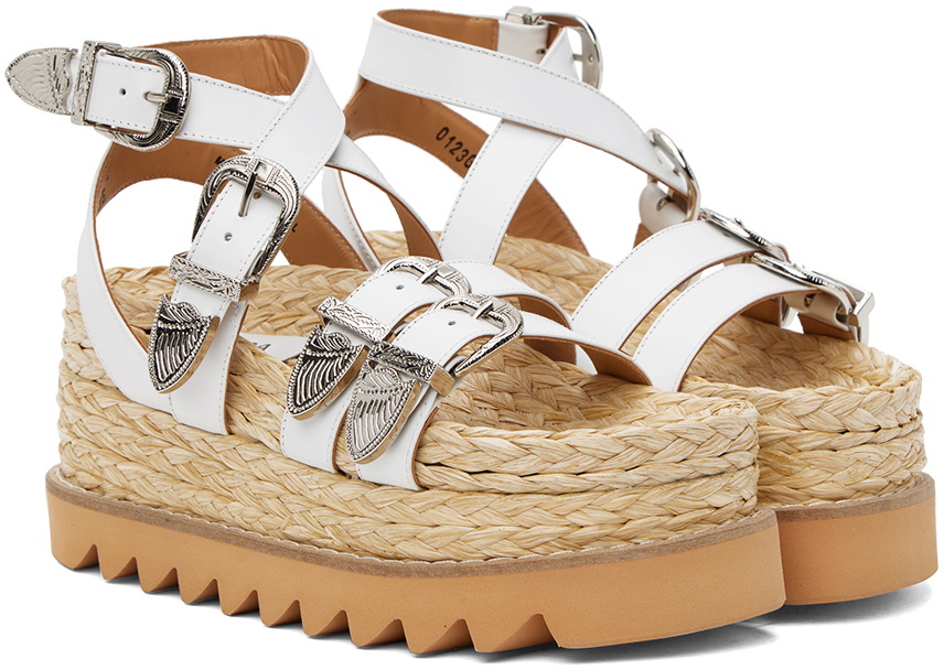 Toga Pulla White Pin-Buckle Platform Sandals Toga Pulla